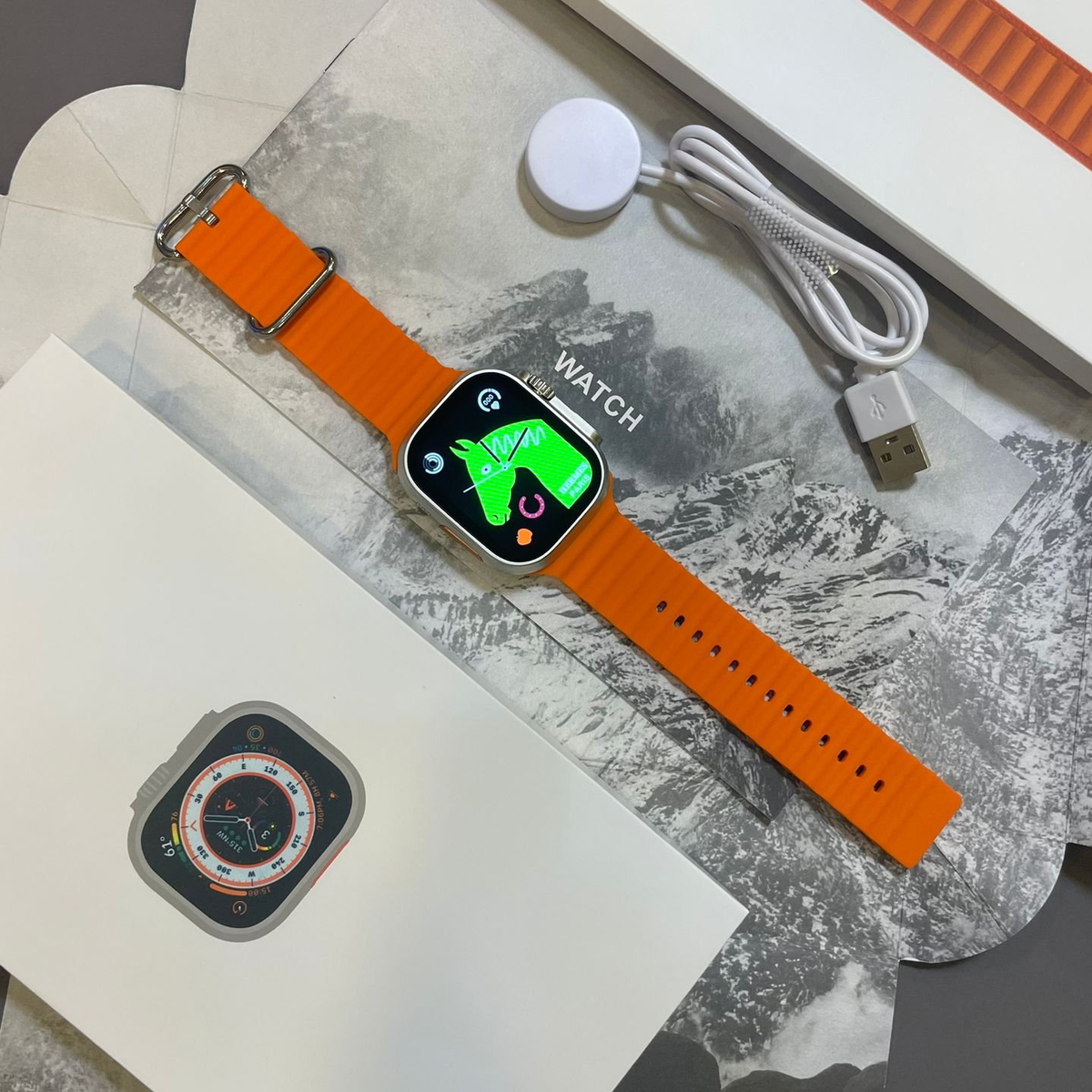 IWatch 8 Ultra Smartwatch With Original Box Packing | Apple Logo On/Off